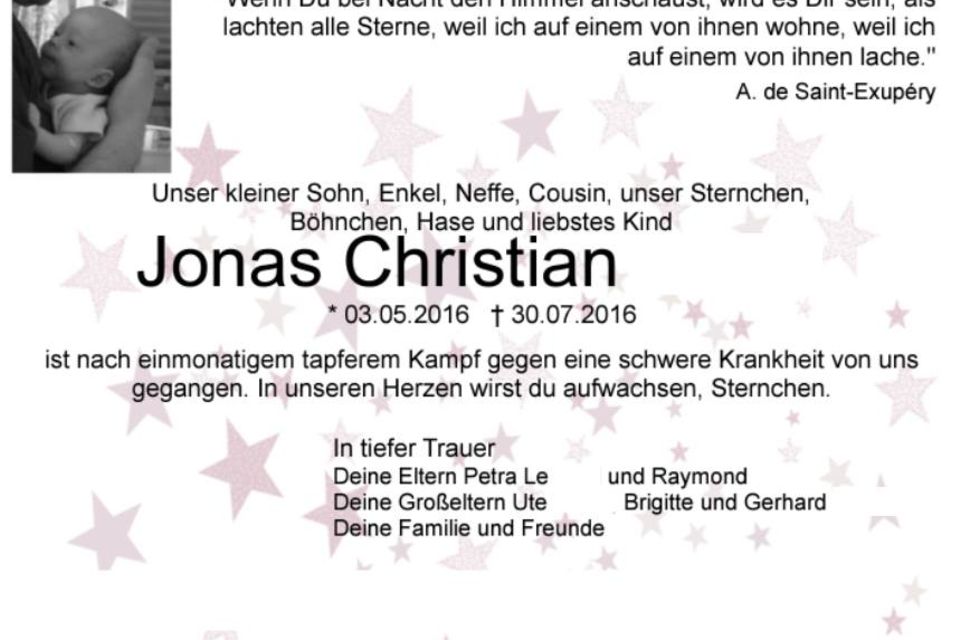 Trauer um Jonas (3 Monate) : Lasst euch impfen! | GALA.de