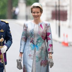 Königin Mathilde + Brigitte Macron: Zum Staatsdinner als Fashion-Twins ...